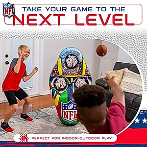 Franklin Sports NFL Inflatable Target Toss Game - Kids Mini Football Throwing Game Set - Portable Indoor + Outdoor Toy Football Target + Mini Footballs - 51"