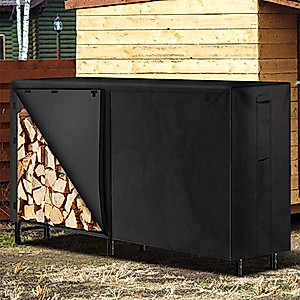 Amagabeli 8ft Firewood Log Rack Cover Bundle 2Pack Firewood Rack Outdoor