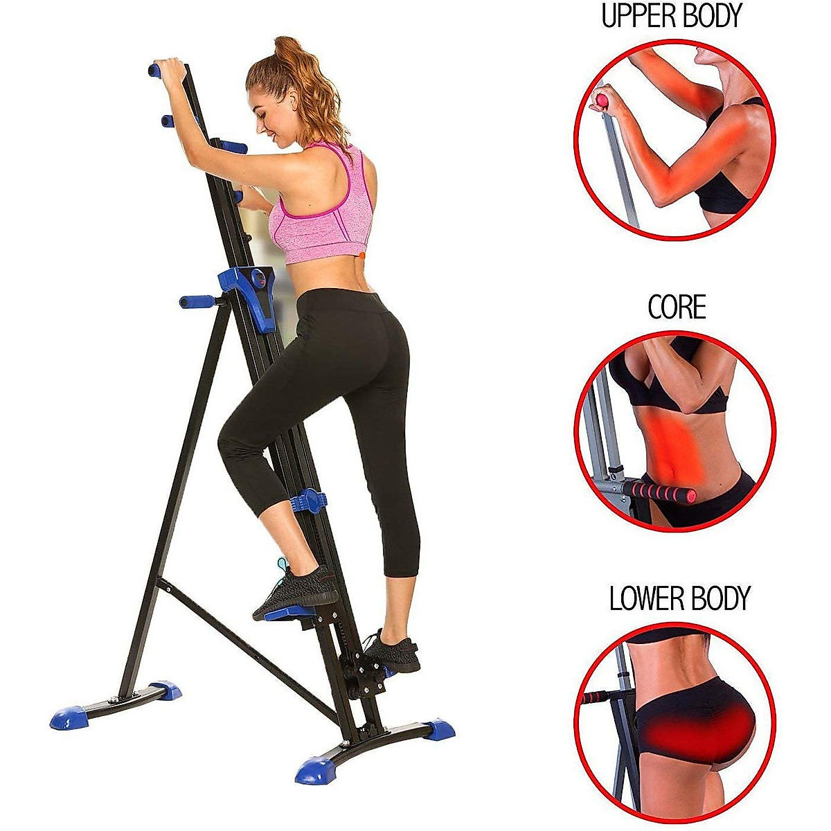 Vertical Climber Home Gym Exercise Folding Climbing Machine Exercise Bike for Home Body Trainer Stepper Cardio Workout