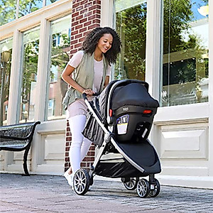 BRITAX B-Lively Travel System with B-Safe 35 Infant Car Seat | One Hand Fold, XL Storage, Ventilated Canopy, Easy to Maneuver, Raven (S05588500)