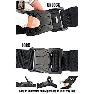 2 Pack-Metal Buckle Quick Release Outdoor Tactical Belt for Men Stretch Nylon Web Belt for Hunting Camping (BLACK+BROWN)