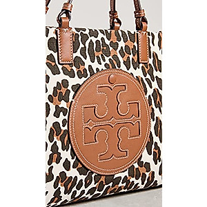 Tory Burch Women's Ella Leopard Canvas Small Tote, Reva Leopard, Print, One Size