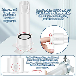 Enhon Tub Spout with Diverter, Universal Fits 1/2'' Copper Pipe, 1/2'' IPS and 3/4'' IPS, Bathroom Bathtub Tub Faucet Replacement with Adapters (Matte Black)