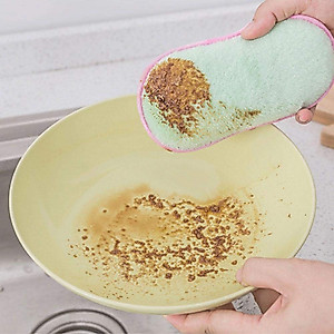 Kitchen Scouring Pads Double Sided Cleaning Sponges Household Cleaning Tools for Pans Pots Cookware, 6pcs