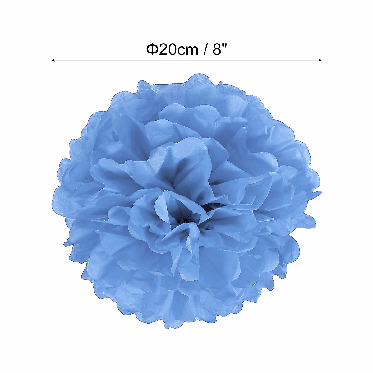PATIKIL 8" Tissue Pom Poms Flowers, 5 Pack Paper Flower Ball for Wedding Bridal Shower Birthday Bachelorette Party Backdrop Decoration, Lake Blue