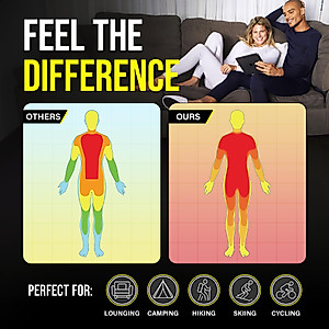 Thermajohn Long Johns Thermal Underwear for Men Fleece Lined Base Layer Set for Cold Weather (Large, Black)