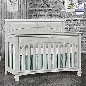 Dream On Me Evolur Santa Fe 5-in-1 Convertible Crib in Antique Mist, Greenguard Gold Certified, Features 3 Mattress Heights, Wooden Nursery and Bedroom Furniture, Baby Crib