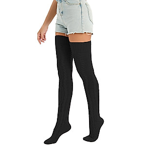 Sexybody Women's Thigh High Socks Over the Knee Knit Socks, Winter Leg Warmers Stockings Knee High Tube Arctic Fleece