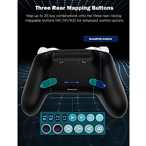 NexiGo Elite Switch Pro Controller with 4 Back Buttons, Swappable D-pad & Left Joystick, Trigger Stops, Turbo, Dual Vibration, Bluetooth, for Nintendo Switch/Lite/OLED