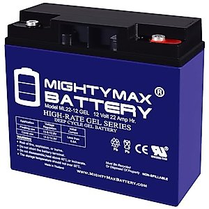 Mighty Max Battery ML22-12GEL - 12 Volt 22 AH, GEL Type, Internal Thread (INT) Terminal, Rechargeable SLA AGM Battery
