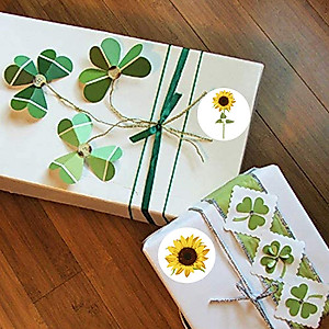 Pop Resin Sunflowers Sticker 1.5 inch Wildflower Sticker for Crafts Water Bottle Laptop Notebook 500 pcs per roll Christmas Valentine Labels,Yellow