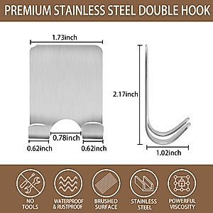klasit Razor Holder for Shower,Silvery Stainless Steel Razor Holder, Waterproof Self-Adhesive Shaver Holder,Simple Installation,Hanger Hooks for Bathroom or Kitchen Organisation
