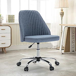 Home Office Desk Chair - Adjustable Rolling Chair, Armless Cute Modern Task Chair for Office, Home, Make Up,Small Space, Bed Room