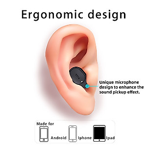P&LLL Bluetooth Mini Single Earbud Wireless Invisible Pro Headset 8Hrs Playtime Noise Smallest in-Ear Noise Cell Phone with Hands-Free Earpiece for iPhone Samsung Android Car Mic Earphone