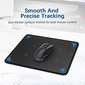 3 Pack Mouse Pad Black with Stitched Edge 11×8.5×0.12 inches Premium-Textured Non-Slip Rubber Base Mouse Mat Mousepad for Office & Home, Black (3 Pack)