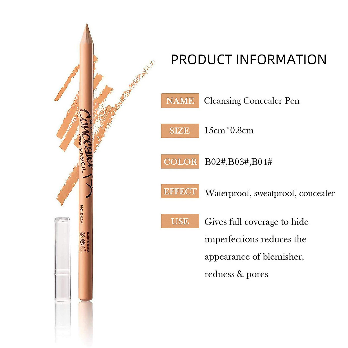 6 PCS Dark Circles Treatment Multi-Use Concealer pen, Wonder Concealer Pencil Tricolor, Professional Makeup Covered Concealer Pen Tattoo Concealer (Combination)