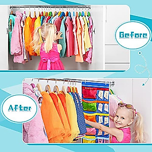 2 Pcs Daily Activity Kids Clothes Organizer Rainbow Weekly Hanging Closet Portable Kids Clothes Storage Prepare and Organize a Week’s Worth of Your Children's Clothing Organizer for Room (Blue)