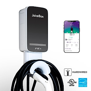 JuiceBox 40 Smart Electric Vehicle (EV) Charging Station with WiFi - 40 amp Level 2 EVSE, 25-Foot Cable, UL & Energy Star Certified, Indoor/Outdoor Use (Hardwired Install, Gray)…