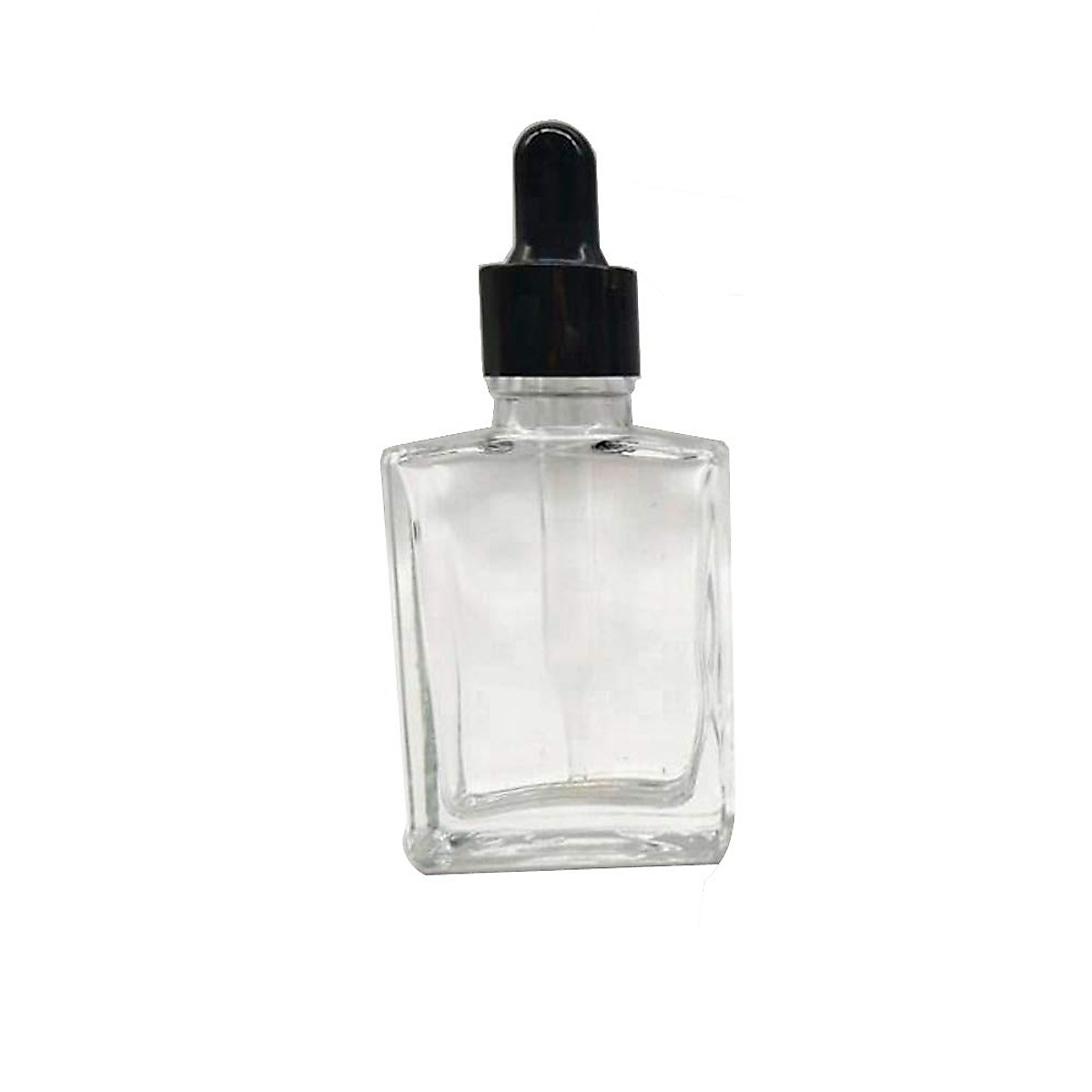 FWD (1 OZ) Clear Square Glass Dropping Bottle with Glass Dropper (3 Pack)