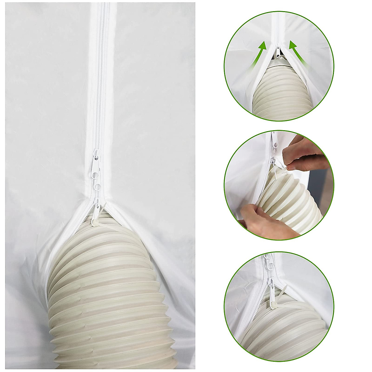 REDTRON 90 x 210CM Zipper Screen Door Seal for Portable Air Conditioner, Air Exchange Guards with Zipper for Tumble Dryers and Exhaust Dryers, AirLock for Attaching to Doors, No Need Drilling Holes