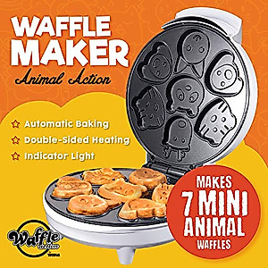 Animal Waffle Maker - Kids Waffle Maker and Mini Pancake Maker with 7 Fun Animal Face Waffle Maker Shapes - Easy to Use Non-Stick Electric Griddle Mini Waffle Maker by Tettonia