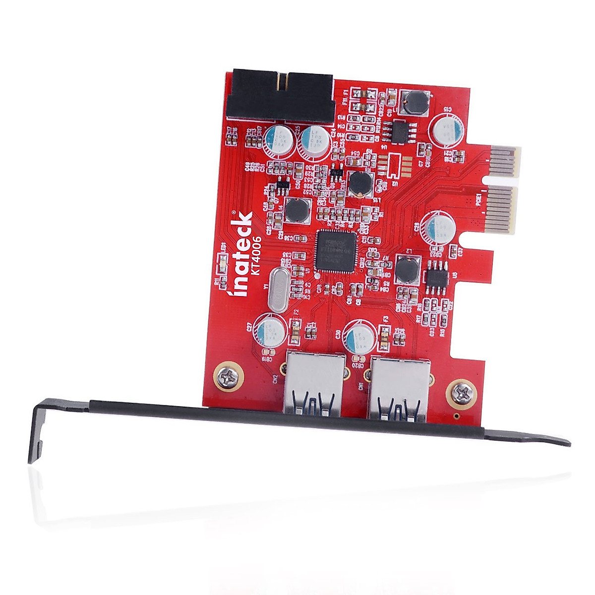 Inateck 2 Port PCIe USB 3.0 Card with Internal USB 3.0 20-Pin Connector - Expand Another Two USB 3.0 Ports, Compatible Mac Pro, No Additional Power Connection Needed