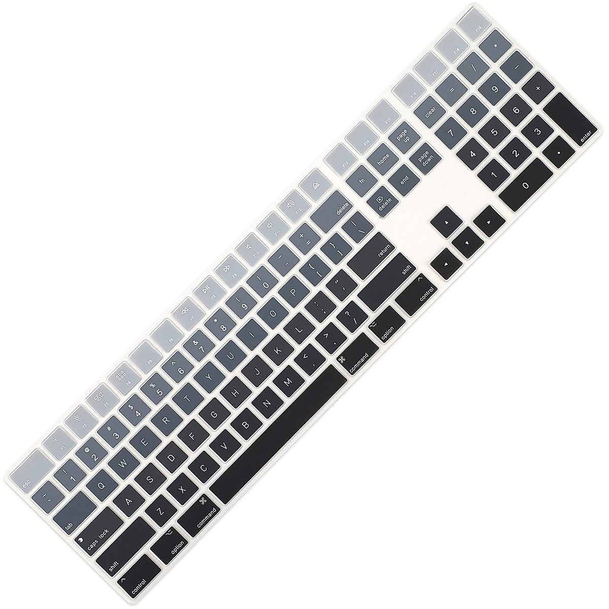 Allinside Ombre Gray Cover for Apple iMac Magic Wireless Keyboard with Numeric Keypad MQ052LL/A A1843 US Layout