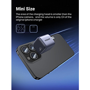 UGREEN 20W USB C Charger, Nexode Foldable GaN Wall Charger Block Power Adapter, Compact Fast Charger Brick for iPhone 15/14/Pro Max/13/12/SE/11, Galaxy S23/S22, iPad Mini/Pro/Air, Pixel