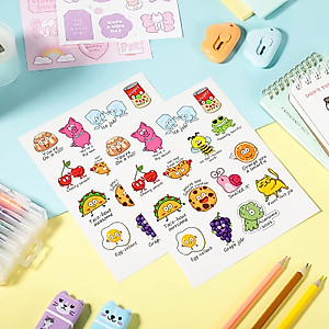 400 Pieces Punny Rewards Stickers Punny Labels Motivational Stickers Inspiration Positive Accents Words Stickers Cartoon Animal Stickers Cute Incentive Stickers for Kids Teacher School Classroom