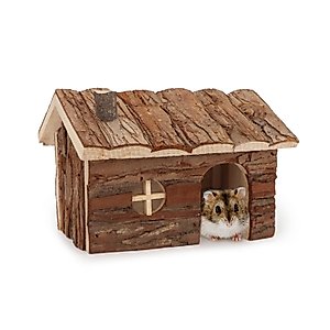 Wontee Hamster Wood House Hamster Hideout Hut for Dwarf Hamsters Mice Small Gerbils (Medium)
