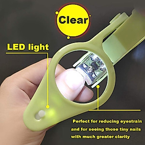 wefaner Nail Clippers with fold-Away Magnifier and LED Light, nail clipper with light,lighted nail clipper,Fingernails & Toenails Nail Clippers Care for Elderly Seniors Pets and Baby Reduce Eye Strain