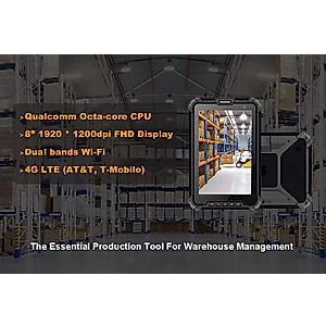 Ultra Rugged Android Enterprise Tablet PC with Barcode Scanner, 8-inch / IP67 Fully Waterproof/Integrated Zebra 1D 2D Scan Engine/Wi-Fi & 4G, for Enterprise Data Capture