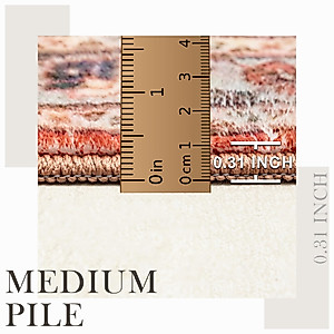 Lbris Washable 8x10 Rugs - Non-Slip Area Rugs for Living Room, Dining Room, Bedroom - Soft Thick Non-Shedding Stain Resistant Faux Wool Large Vintage Farmhouse Area Rugs