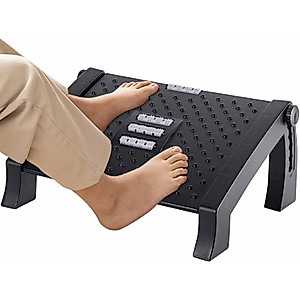 Foot Rest,6 Height Adjustable Foot Rest for Under Desk at Work,Ergonomic Under Desk Footrest with Massage Particle and Rollers,Office Under Desk Foot Stool for Promote Leg Circulation,Relieve Pressure