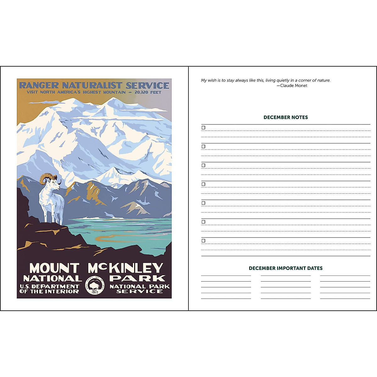 National Parks Poster Art of The WPA Monthly Planner 2021, 7.5" x 9.75" Spiral Bound