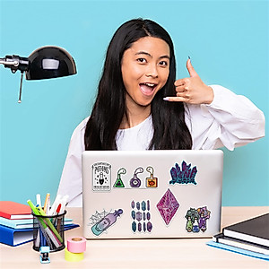 MKZ 200PCS Boho Witchy Apothecary Stickers Witch Sticker Tarot Goth Waterproof Toy Decals for Kid Girl Gift,(FE081FE082GT146GT147)