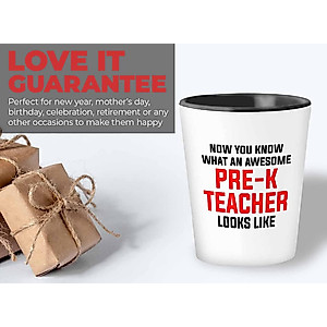 Subject Teacher Shot Glass 1.5oz - pre-k teacher looks - Daycare Provider Gifts from Toddlers Kindergarten Student Class
