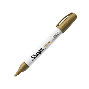 SHARPIE Oil-Based Paint Marker, Medium Point, Metallic Gold, 1 Count - Great for Rock Painting