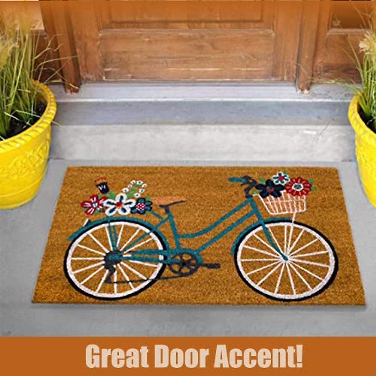 Home Expressions Welcome Mat, Door Mat, Durable, Washable, Stain-Resistant, Kitchen, Printed Outdoor Coir I Natural Fibers for Indoor or Outdoor Use Mat 18"x30" (HW-1527)