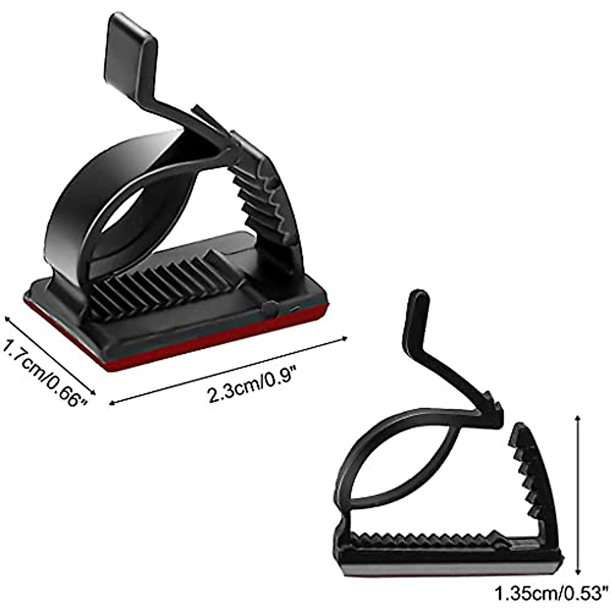 SOULWIT 50Pcs Adjustable Cable Management Clips, Adhesive Cable Organizers Sticky Wire Clips Cord Holder for TV PC Ethernet Cable Under Desk Wall Home Office