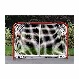EZGoal 67109 Monster Steel Tube Heavy-Duty Official Regulation Folding Metal Hockey Goal Net, 6 x 4 - Feet, Red