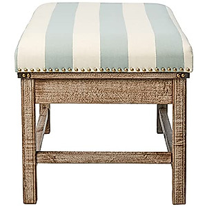 Decor Therapy Farley Upholstered Weathered Ottoman, 35.43x20.08x19.69, Driftwood