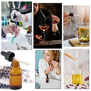 MRXBN 1/2 Oz Glass Dropper Bottle, 15mL Tincture Bottles with Dropper, Labels- Leak Proof Travel Eye Dropper Bottle Amber for Extracts & Essential Oil, Liquids, Perfume(8 pieces)