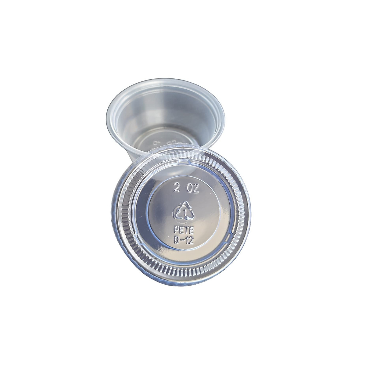 Popular Shop Stop 100 count, 2 oz Disposable Cups with Snap On Lids Great for Condiments, Jello Shots, Sauces Ketchup, Liquids and Small Food Portions