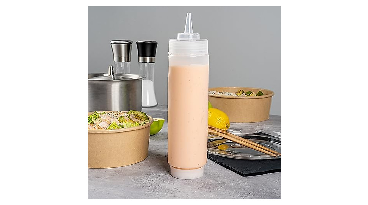 16oz Clear FIFO Squeeze Bottle for Restaurants & Chefs