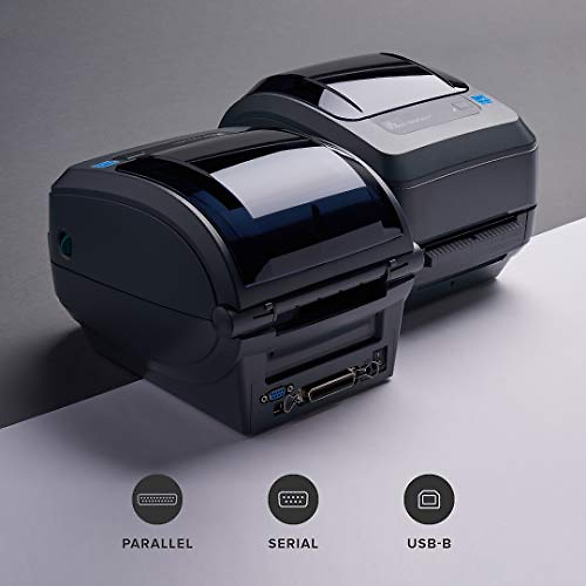 ZEBRA GX430t Thermal Transfer Desktop Printer Print Width of 4 in USB Serial and Parallel Port Connectivity Includes Peeler - GX43-102511-000