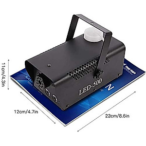 Fog Machine, BZBRLZ 500W Smoke Machine with 13 Colorful LED Lights Effect, 2000CFM Fog with 30cm Wired Receiver and 2 Wireless Remote Controls, Perfect for Wedding, Halloween, Christmas Party (A)