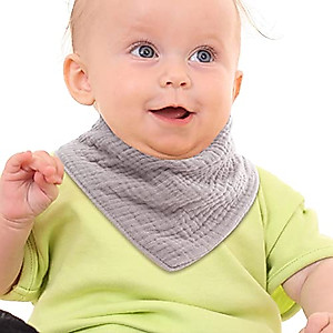 Rapotti Baby Drool Bibs Cotton for Boys and Girls Solid Colors 8 Pack Baby Bids Set for Teething and Drooling