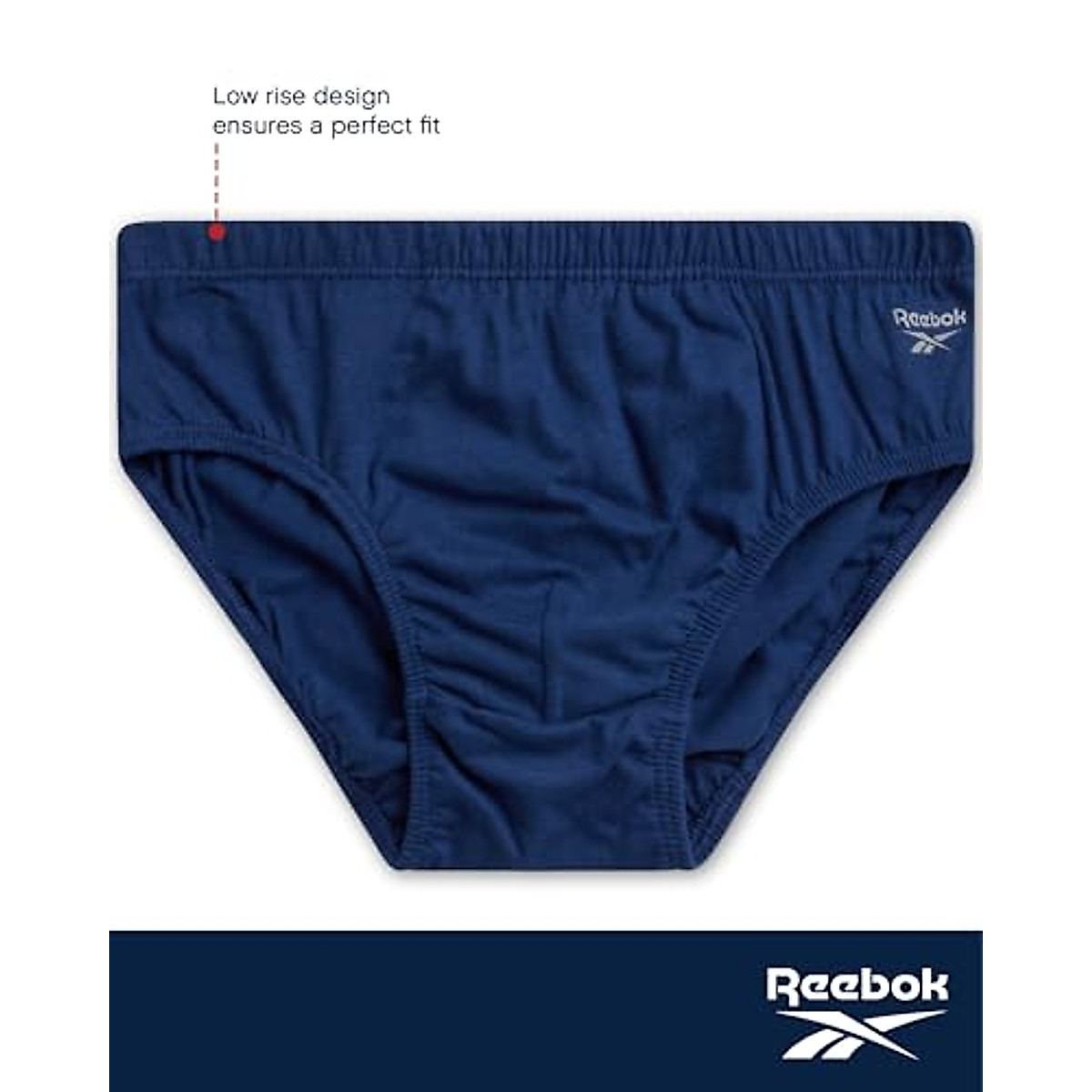 Reebok Low Rise Mens Briefs - 5 Pack Soft Cotton Mens Underwear with Supportive Contour Pouch - Supportive Fit for Everyday Wear, Medium, Burgundy/Charcoal/Blue/Light Grey/Black