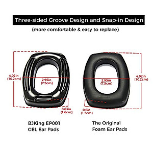 BJKing Gel Ear Pads, High Density Noise Reduction Replacement Gel Cups for Howard Leight Impact Sport Pro Sync Leightening Shooting Earmuff